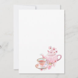 Pink Floral Any Age Afternoon Tea Birthday Invitation | Zazzle
