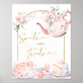 Pink Floral Baby Shower Tea Party Sweets & Treats Poster | Zazzle