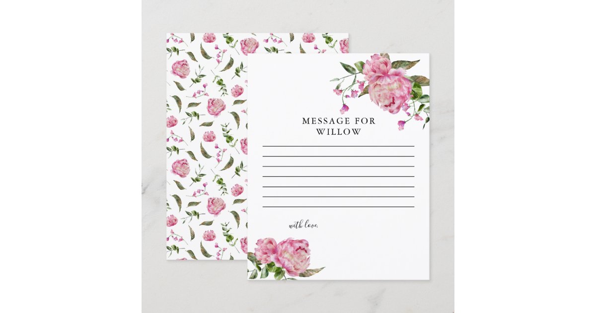 Pink Floral Birthday Time Capsule Message Card | Zazzle