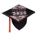 Pink Floral Black Class of 2025 Graduation Graduation Cap Topper | Zazzle