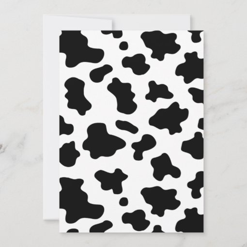Pink Floral Black White Cow Print Birthday Invitation | Zazzle