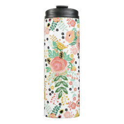 Pink Floral Bloom Thermal Tumbler | Zazzle