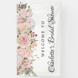 Pink Floral Bridal Shower Welcome Banner | Zazzle