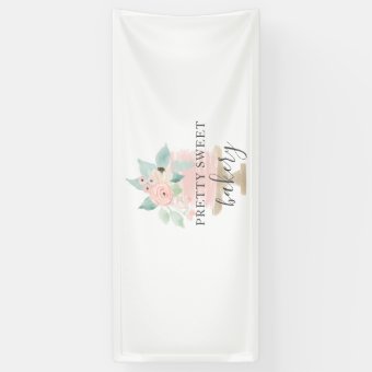 Pink Floral Cake Bakery Banner | Zazzle