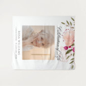 Pink Floral Celebration of Life Funeral Memorial Tapestry | Zazzle