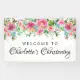 Pink Floral Christening Welcome Banner Template | Zazzle