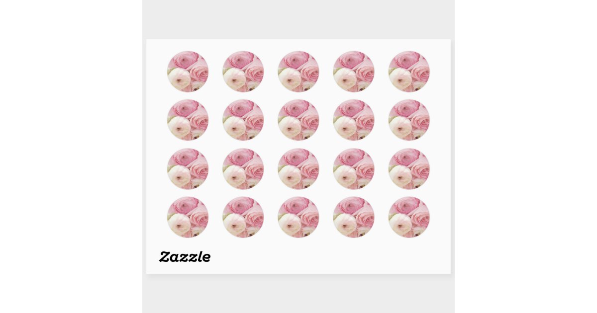 Pink Floral Classic Round Sticker | Zazzle