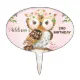 Pink Floral Crown Owl Birthday Cake Topper | Zazzle