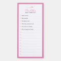 Pink Floral Daily Checklist Magnetic Notepad | Zazzle