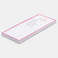 Pink Floral Daily Checklist Magnetic Notepad | Zazzle