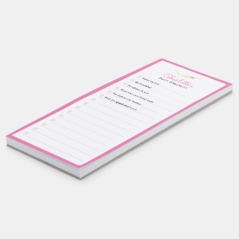 Pink Floral Daily Checklist Magnetic Notepad | Zazzle