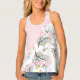 Pink Floral Design Razorback Tank | Zazzle