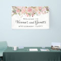 Pink Floral Engagement Party Welcome Banner | Zazzle