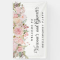Pink Floral Engagement Party Welcome Banner | Zazzle