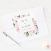 Pink Floral Eucalyptus Wedding Envelope Seals | Zazzle
