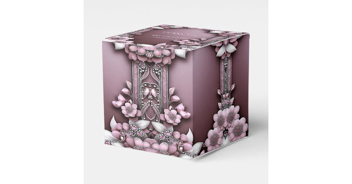 Pink Floral Favor Box | Zazzle