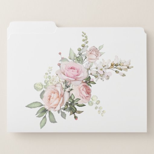 Pink Floral File Folder | Zazzle
