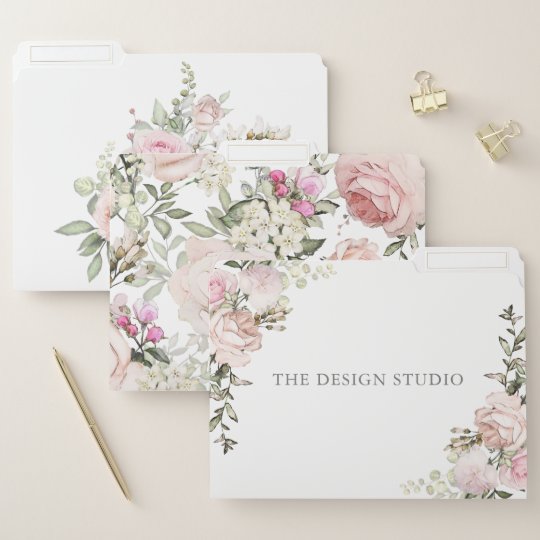 Pink Floral File Folder | Zazzle.com