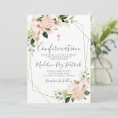 Pink Floral Frame Confirmation Invitation | Zazzle