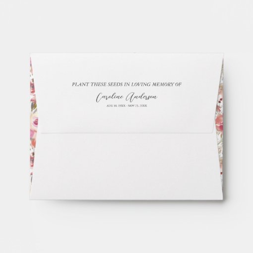 Pink Floral Funeral Seed Packet Memorial Envelope | Zazzle