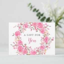 Pink Floral Gift Certificate Card | Zazzle