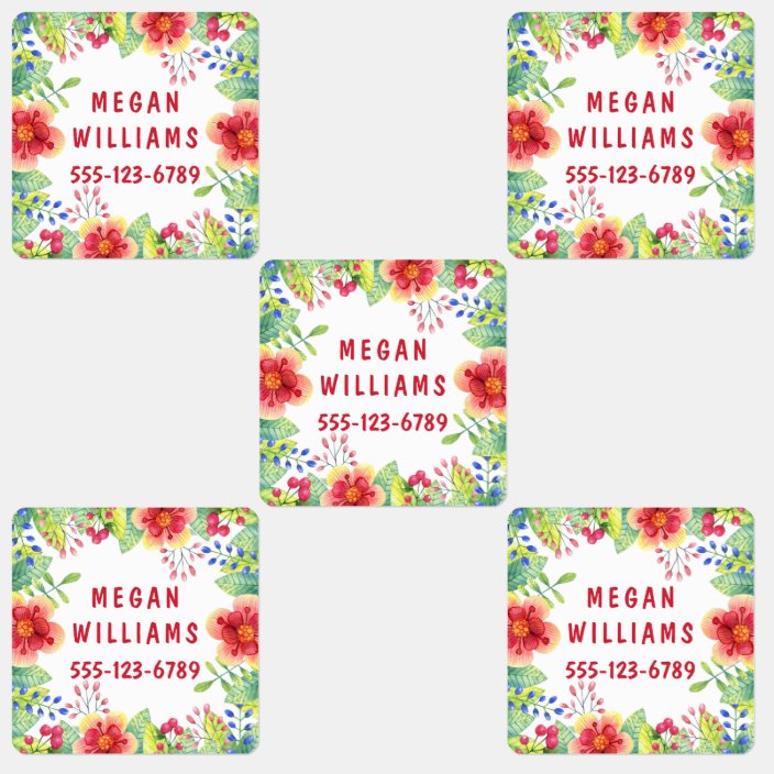 Pink Floral Girly Personalized Name Clothing Labels | Zazzle.com