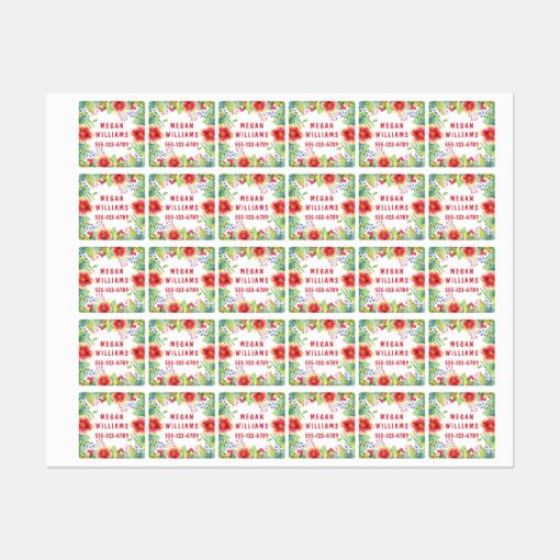 Pink Floral Girly Personalized Name Clothing Labels | Zazzle