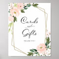 Pink Floral Gold Geometric Cards And Gifts Sign | Zazzle