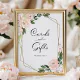 Pink Floral Gold Geometric Cards And Gifts Sign | Zazzle