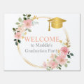 Pink Floral Graduation Welcome Sign | Zazzle
