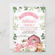 Pink Floral Greenery Farm and Barn Birthday Invitation | Zazzle