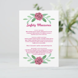 Pink Floral Greenery Foliage Safety Enclosure Card | Zazzle