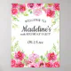 Pink Floral Greenery White Birthday Party Poster | Zazzle