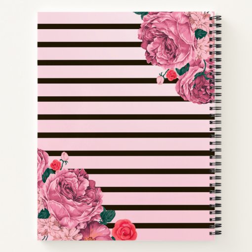 Pink Floral Hardcover Notebook | Zazzle