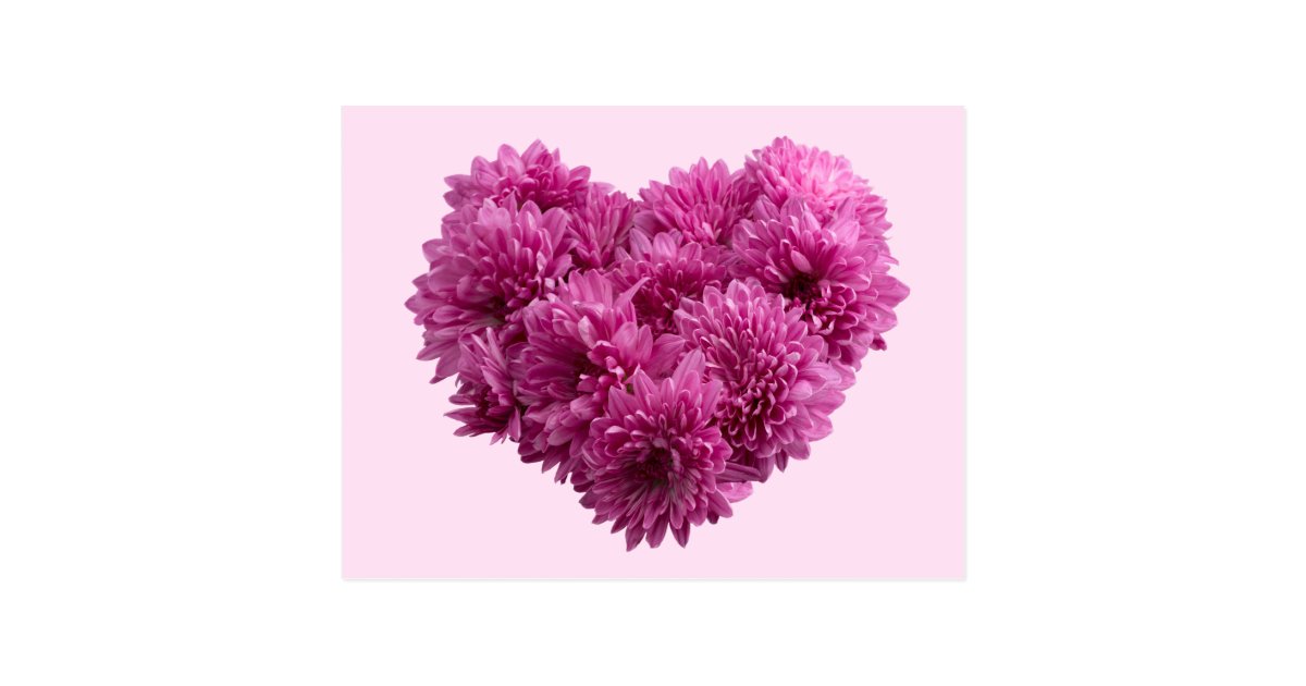 Pink Floral Heart Postcard | Zazzle.com