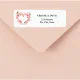 Pink floral heart return address label | Zazzle