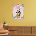 Pink floral Indian wedding with Indian couple Poster | Zazzle