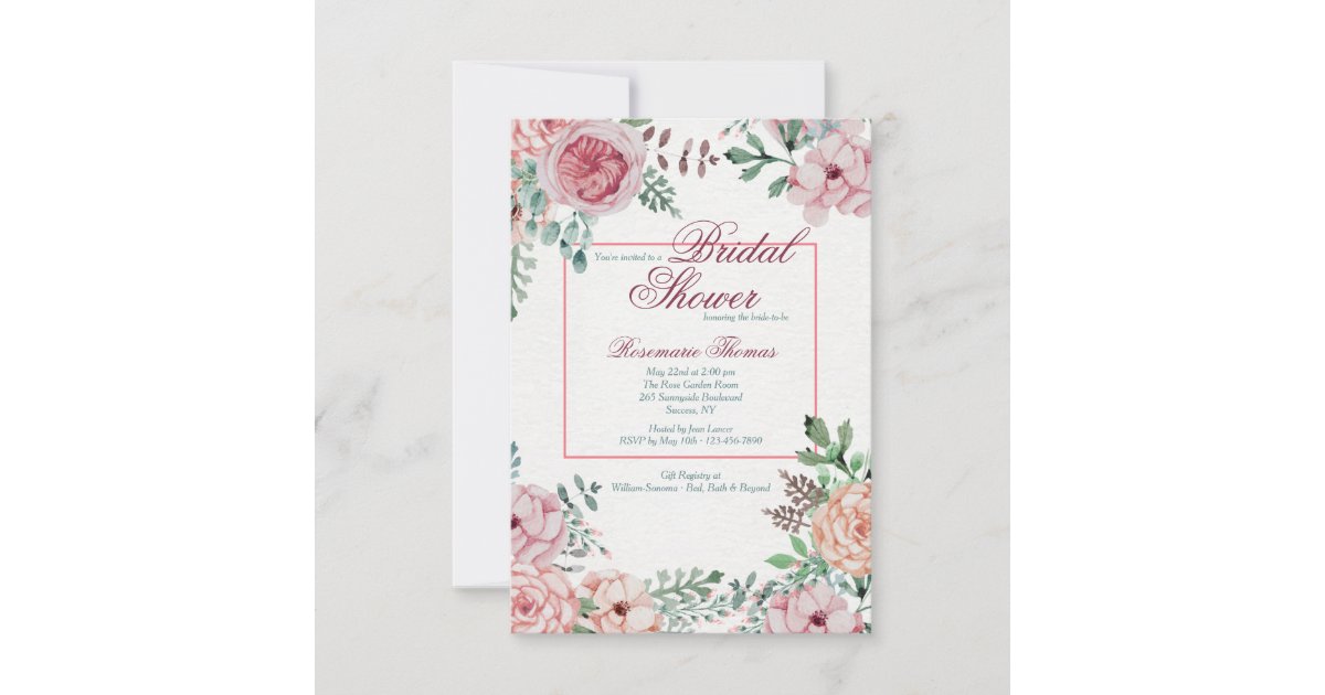 Pink Floral Invitation | Zazzle