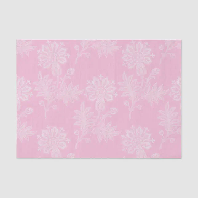 Pink Floral Lace Bridal Shower Tissue Paper | Zazzle