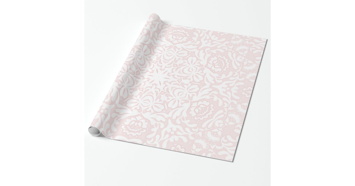 Pink Floral Lace Wrapping Paper | Zazzle