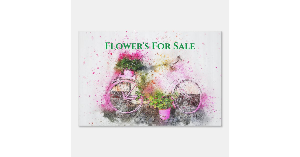 Pink Floral Lawn Yard Sign | Zazzle