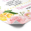 Pink Floral Lemon Girl 1st Birthday Milestone Sign | Zazzle