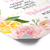 Pink Floral Lemon Girl 1st Birthday Milestone Sign | Zazzle