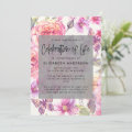Pink Floral Memorial Celebration of Life Invitation | Zazzle