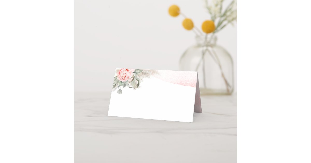 Pink Floral Name Cards | Zazzle