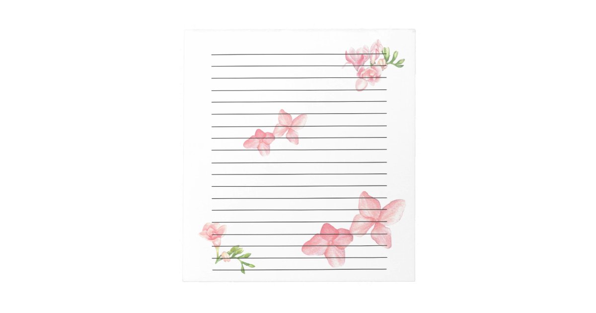Pink Floral Notepad | Zazzle