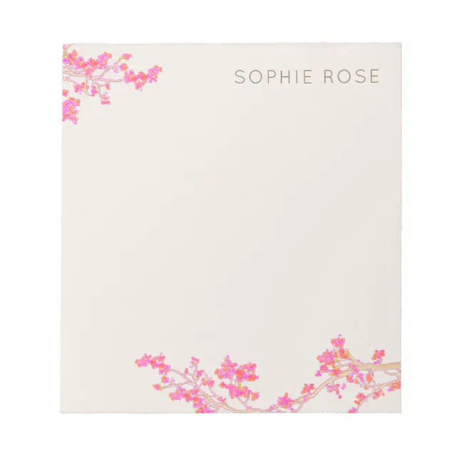 Pink Floral Notepad | Zazzle