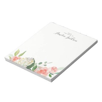Pink Floral Personalized Notepad Stationery | Zazzle