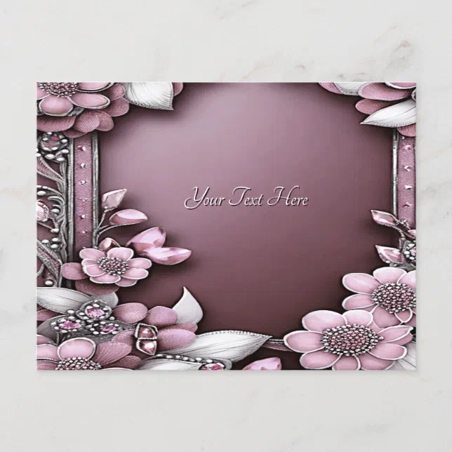 Pink Floral Postcard | Zazzle