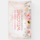 Pink Floral Pumpkins Fall Birthday Party Welcome Banner | Zazzle